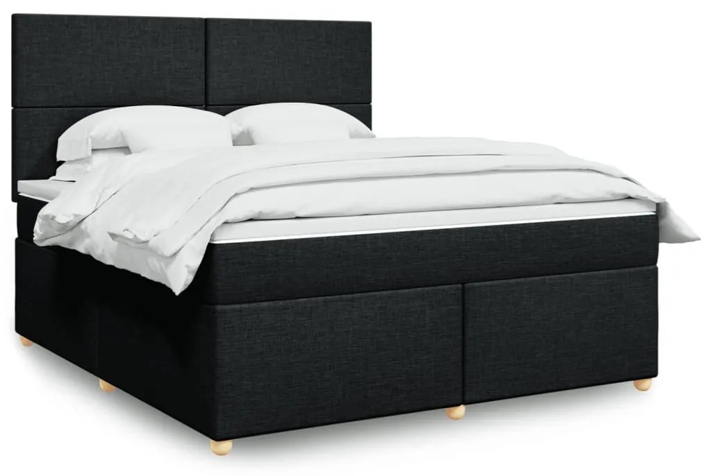 Box spring postel s matrací černá 180x200 cm textil 3293654