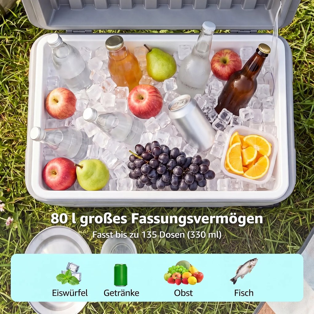 Costway Přenosný chladicí box na kolečkách Izolovaný box odolný vůči