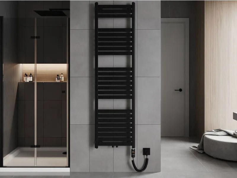 Mexen Uran, elektrické topné těleso 1800x500 mm + topná tyč 900 W, černá, W105-1800-500-2900-70