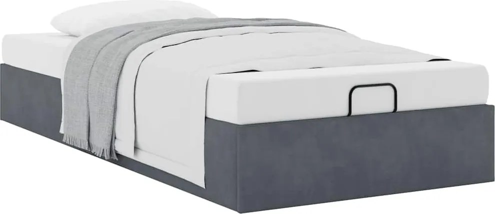 Osmanský rám postele bez matrace tmavě šedá 90x190 cm samet 3310932