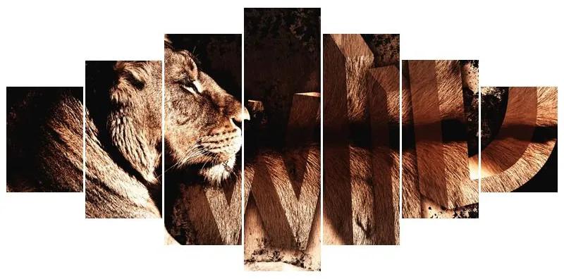 Moderní obraz lva (210x100 cm), 40 dalších rozměrů