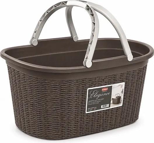 STEFANPLAST Košík na prádlo Elegance 35l, hnědý
