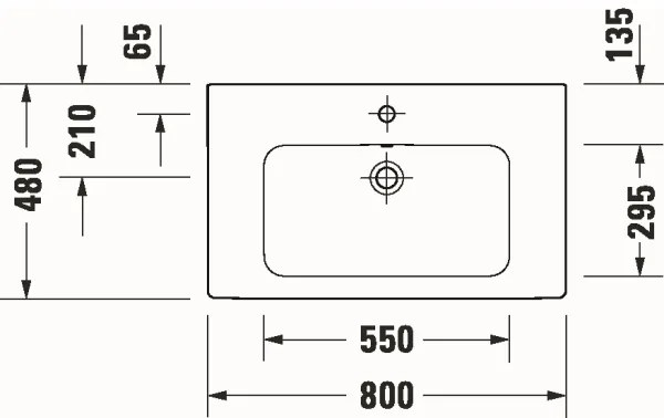 Duravit 23998000002 - Závěsné umyvadlo D-CODE 80x48 cm keramika/lesklá bílá
