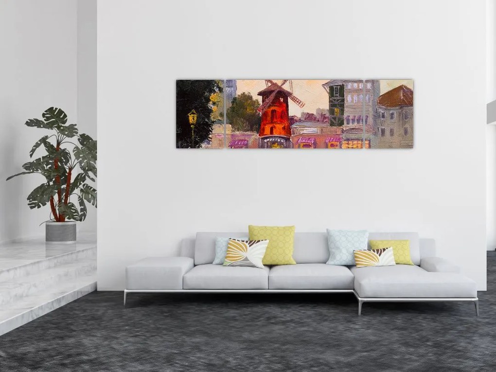 Obraz - Moulin rouge, Paříž, Francie (170x50 cm)