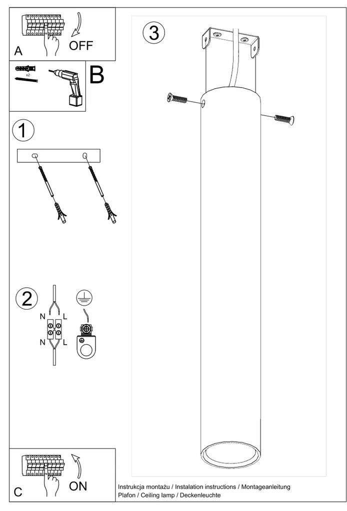 Stropní svítidlo Lagos, 1x černé kovové stínítko, (40 cm)
