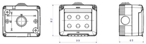 Gewiss 27 Combi skříňka IP55 3M šedá GW27043