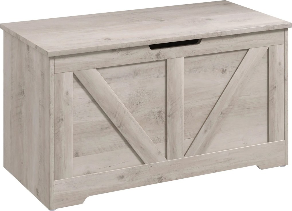 HOMCOM úložný truhla do ložnice 100 L, sedací truhla s víkem, bezpečnostní panty, 80x40x45 cm, šedá