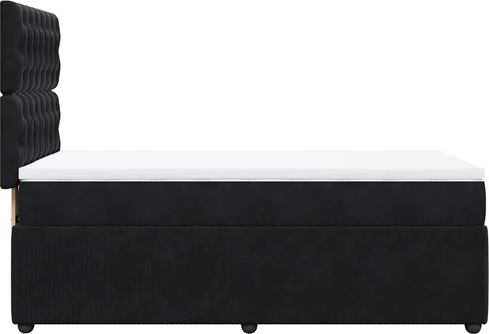 Box spring postel s matrací černá 80 x 200 cm samet 3294498