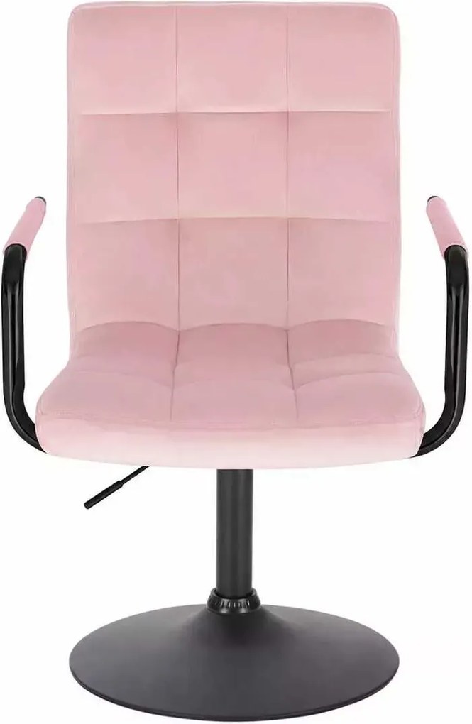 LuxuryForm DESIGN Otočná židle VERONA BLACK VELUR na černém talíři - růžová