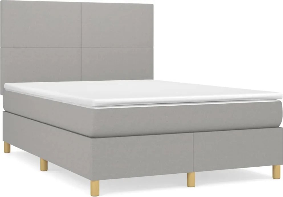 Box spring postel s matrací světle šedá 140 x 190 cm textil 3142169