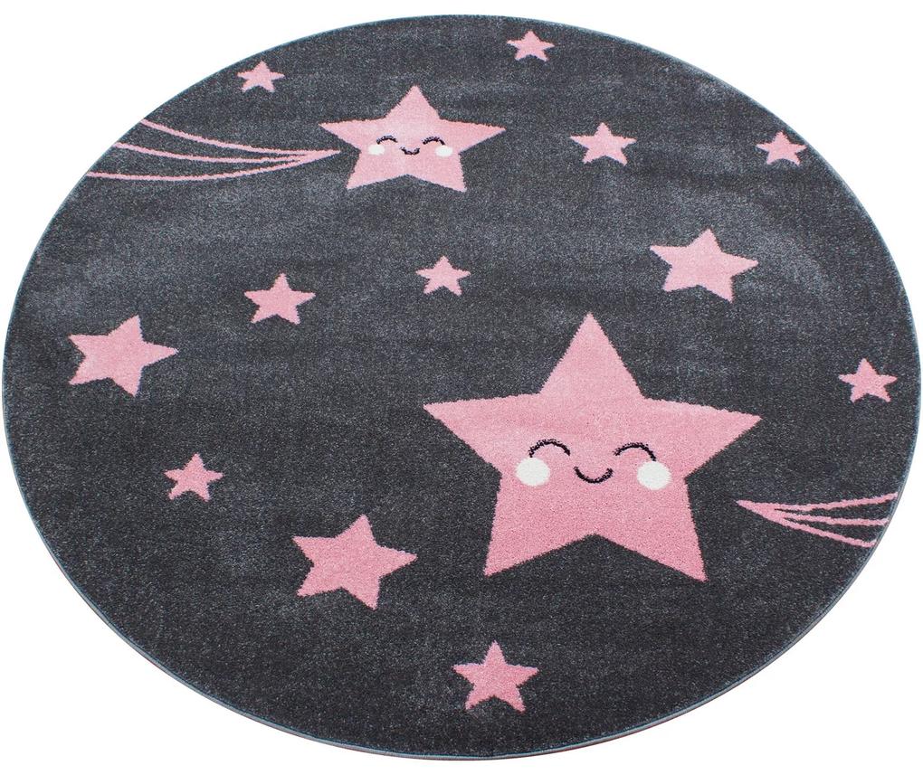 Ayyildiz koberce Dětský kusový koberec Kids 610 pink kruh - 160x160 (průměr) kruh cm