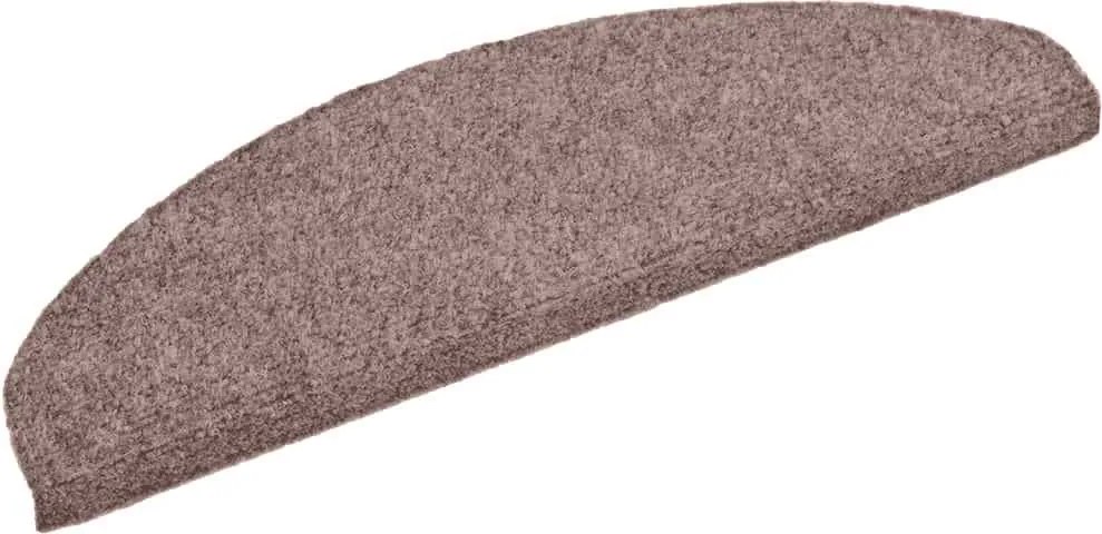 Schodové rohože samolepicí 30 ks 65 x 21 x 4 cm světle hnědé, půlkulaté, velké 3365655