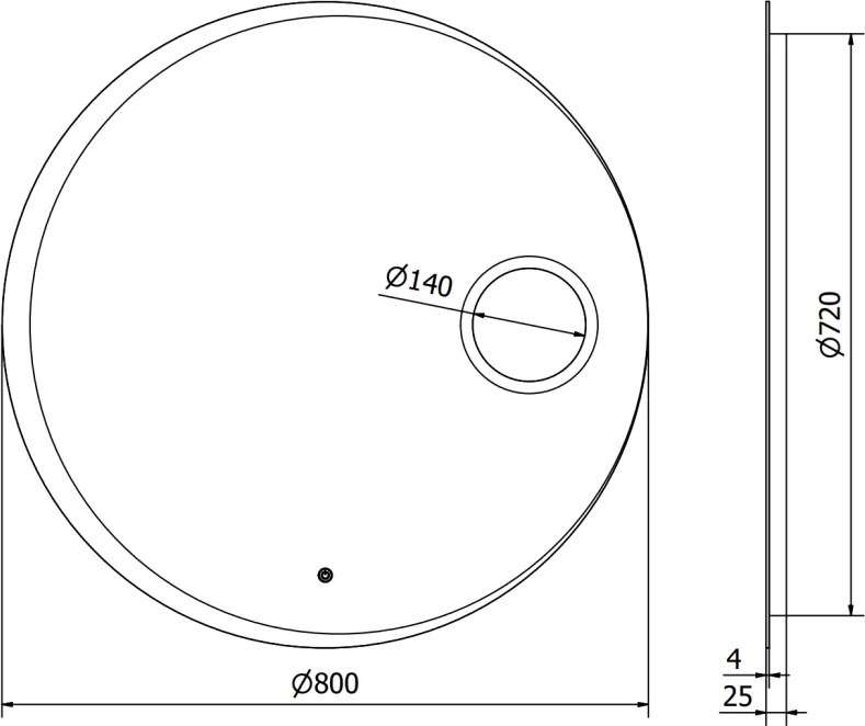 Mexen Ella, LED koupelnové zrcadlo s podsvícením a kosmetickým zrcátkem 80x80 cm, 6000K, ochrana proti zamlžování, 9811-080-080-611-00