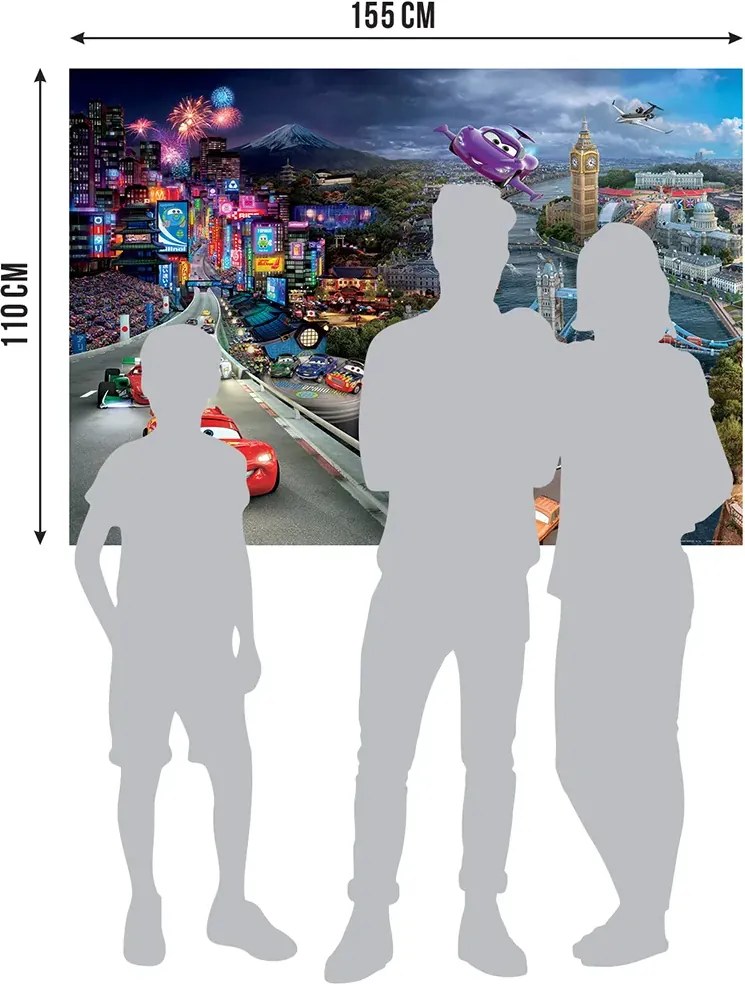 Dětská vliesová fototapeta na zed' Auta Mezinárodní, Disney | 155 x 110 cm | DFTDNM 5209