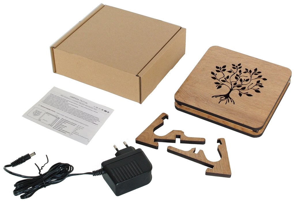 Li-Go Znamení "Vodnář" lampa 19x19cm provedení povrchu: ořech