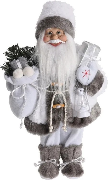 Santa Claus – bělošedý 45 cm