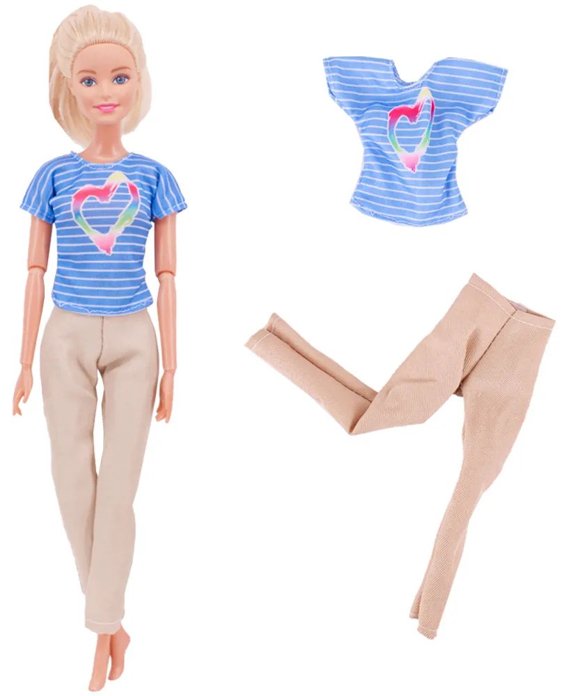 Šatičky pro panenku Barbie - kalhoty + triko (30 cm) Barva: L427