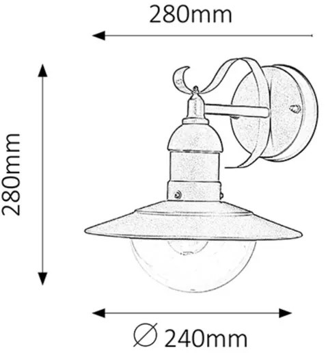 Rabalux 8682 - Venkovní nástěnné svítidlo OSLO 1xE27/60W/230V IP44