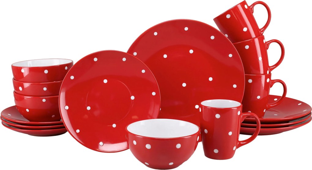 XXXLutz KOMBINOVANÁ SOUPRAVA Polka Dots Rot 16dílné Creatable - Online Only nádobí - 007768068602