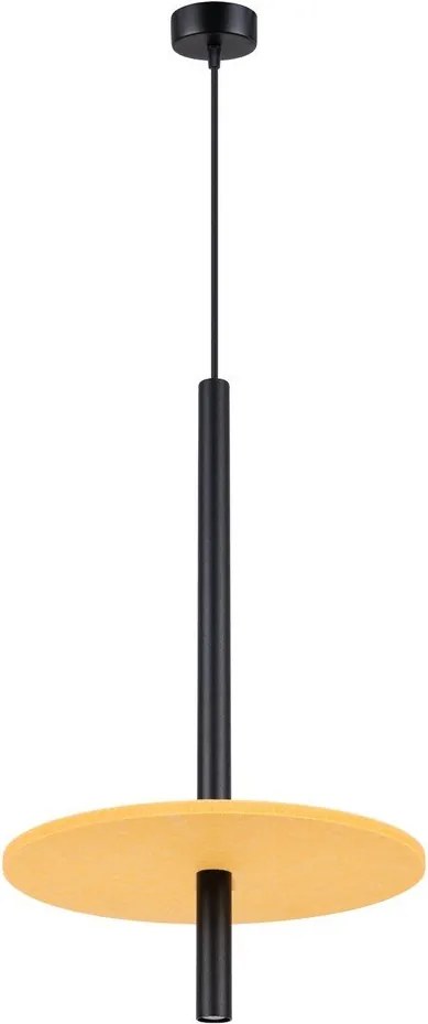 Žluté/béžové kovové závěsné svítidlo ø 30 cm Rilu – Sollux