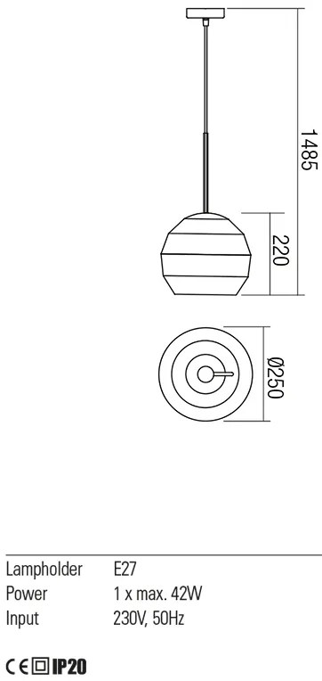 Redo Závěsné svítidlo Anaru Barva: Hnědá
