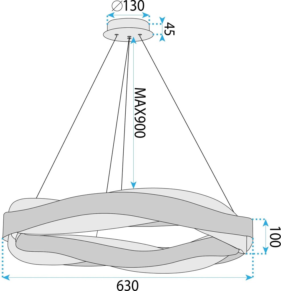 Toolight Toolight, LED stropní svítidlo APP1802-CP, zlatá matná, OSW-04060