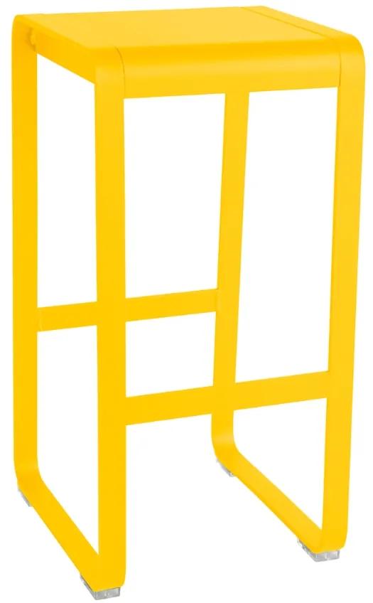 OnaDnes -20% Žlutá hliníková zahradní barová židle Fermob Bellevie 75 cm