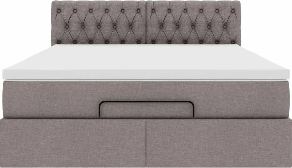 Osmanský postel s matrací taupe 140x190 cm textil 3311543