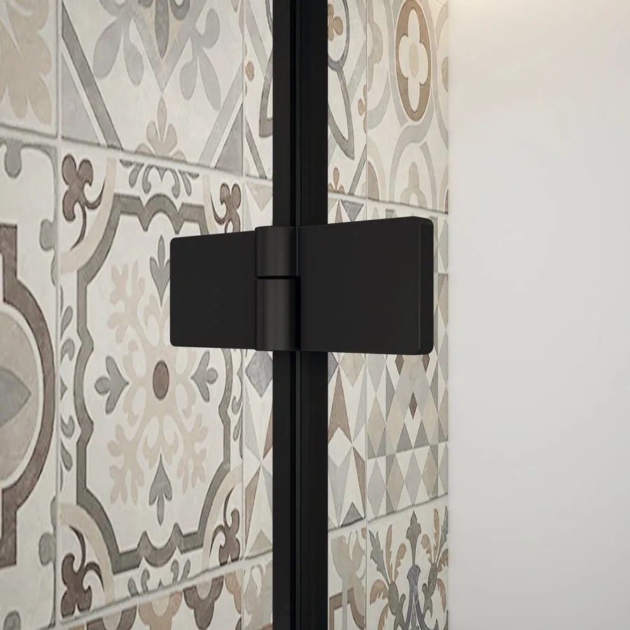 Gelco Trinity Black čtvercový sprchový kout 80 x 80 x 200 cm otevírací levá černá sklo čiré GT5680-80CL-B