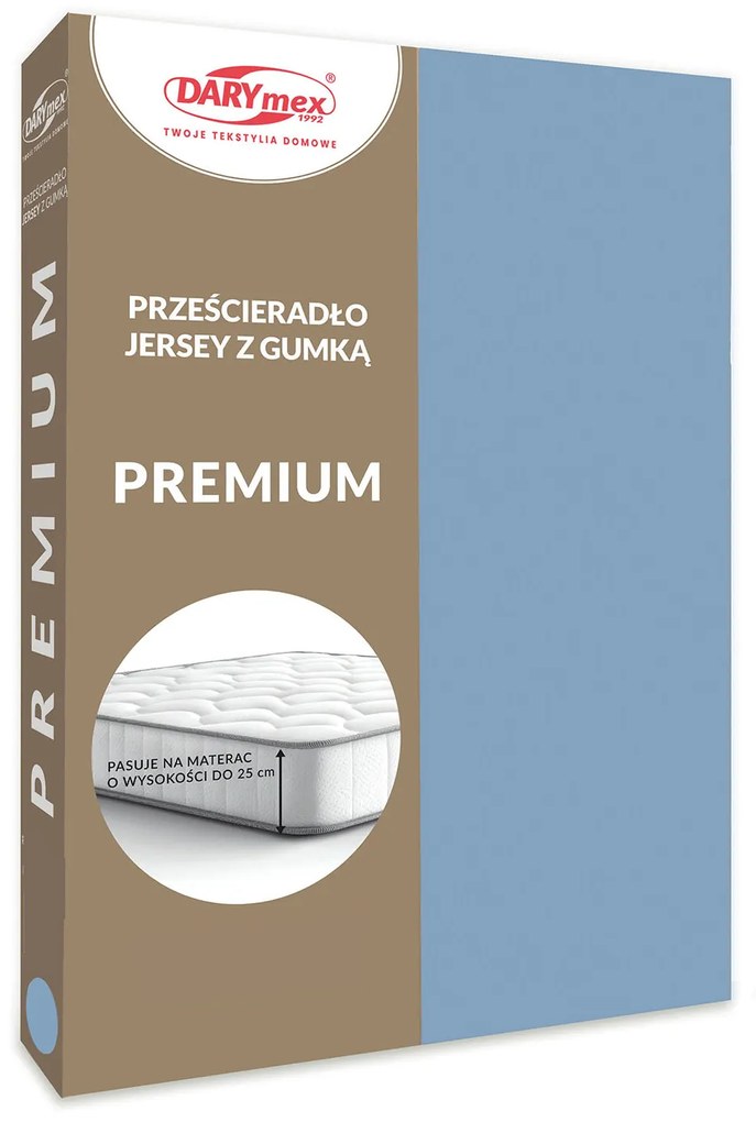 JERSEY PROSTĚRADLO PREMIUM 200X220 CM MODRÉ