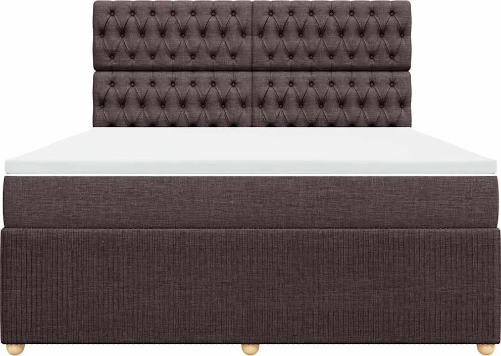 Box spring postel s matrací tmavě hnědá 180x200 cm textil 3292145
