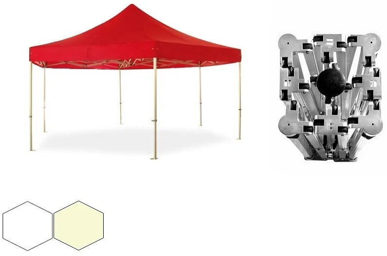 Nůžkový párty stan 3x3x3 m TENTino BIG HEXAGON EXTREME Barva opláštění: 11A - ČERNÁ