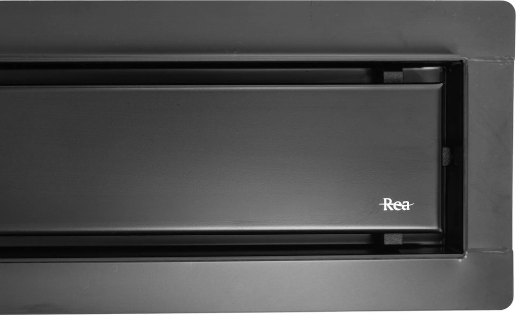 Rea Neox Black Matt, lineární odtokový žlab 100cm, vzor 2v1, černá matná, REA-G6605