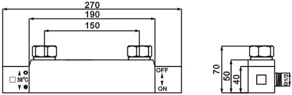 Termostatická baterie MEXEN CUBE - černá, 77200-70