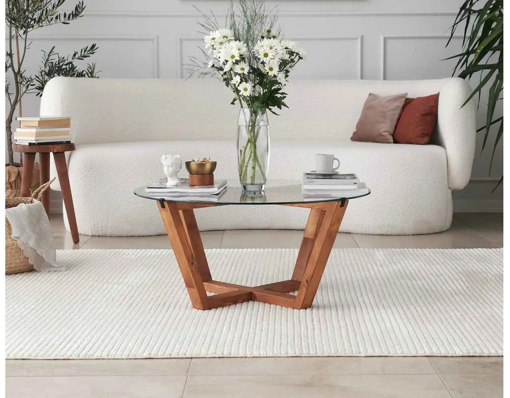 Designový konferenční stolek Calypso 75 cm dřevěný