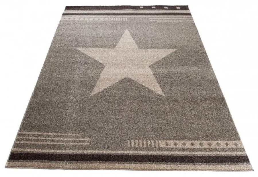 Kusový koberec Hvězda hnědošedý 140x190cm