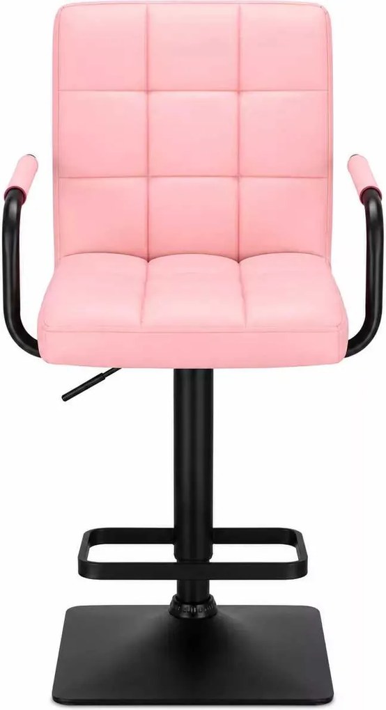 LuxuryForm DESIGN Barová židle VERONA BLACK na černé hranaté podstavě - růžová