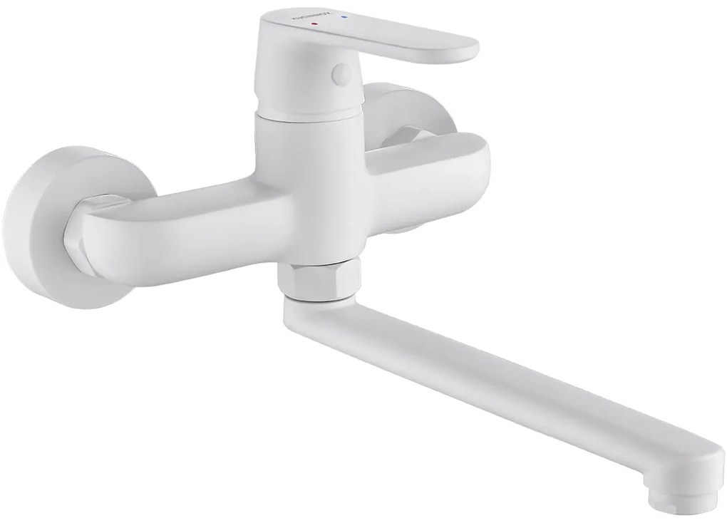 Kuchinox Dima, nástěnná dřezová baterie 150mm, bílá matná, LAV-BQD_680D