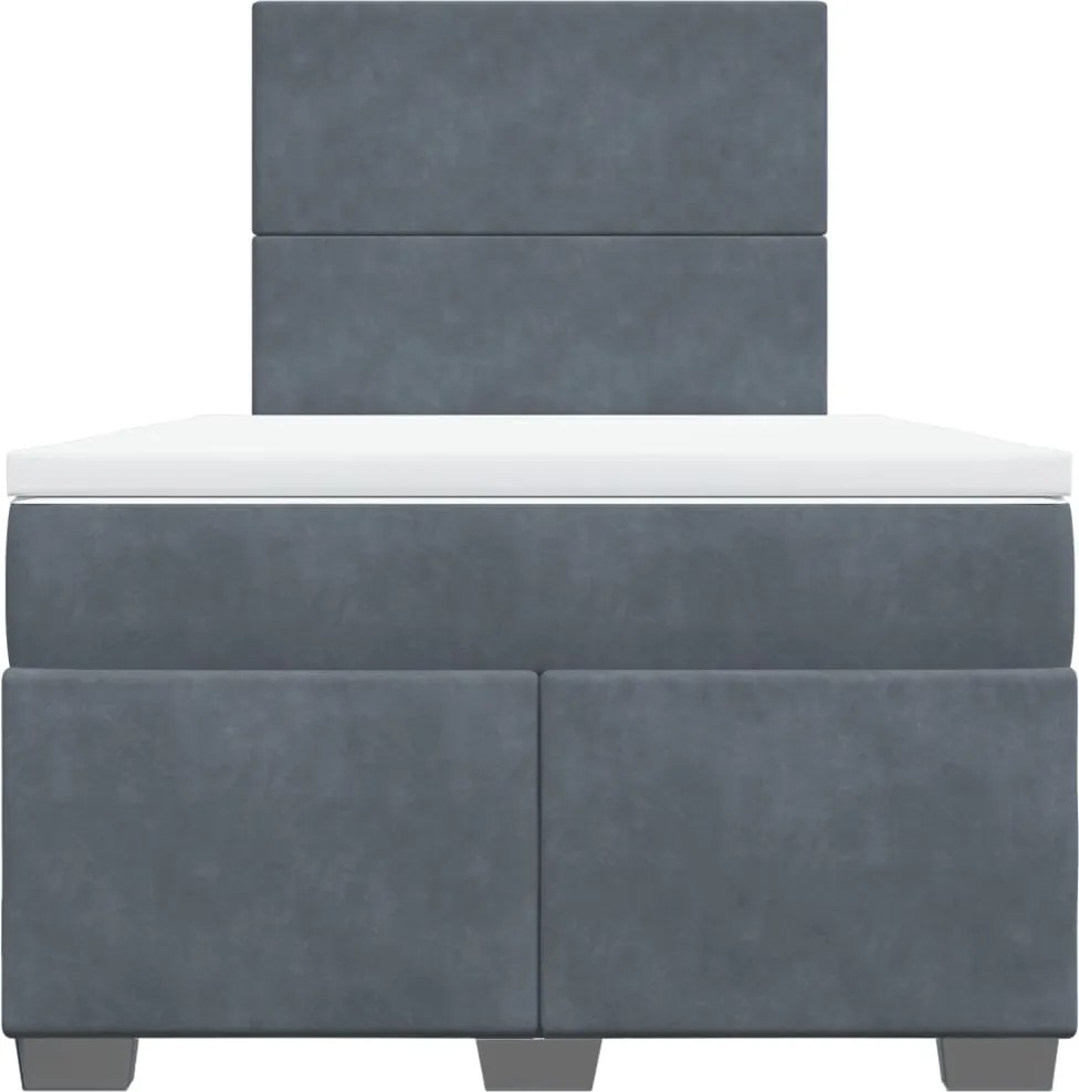 Box spring postel s matrací tmavě šedá 120 x 200 cm samet 3290877