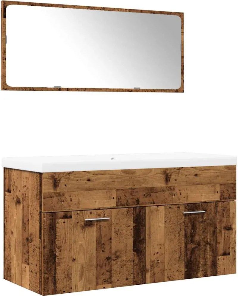 3dílná koupelnová sestava old wood kompozitní dřevo 3328587