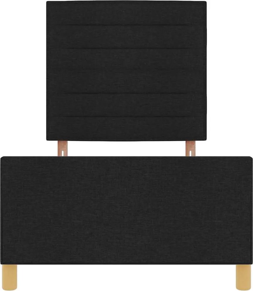 Rám postele s čelo Černá 90 x 200 cm textil 3344622