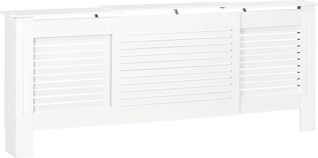 HOMCOM Rozkládací Kryt Radiátoru s Moderním Designem 139-208,5 x 20,5 x 82,5 cm MDF Bílá