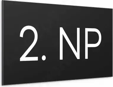 ACCEPT Označení podlaží "2. NP" - stříbrná tabulka - černý popis