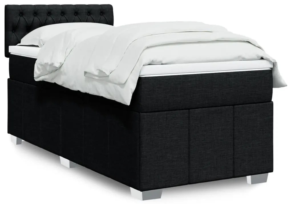 Box spring postel s matrací černá 90x190 cm textil 3286932