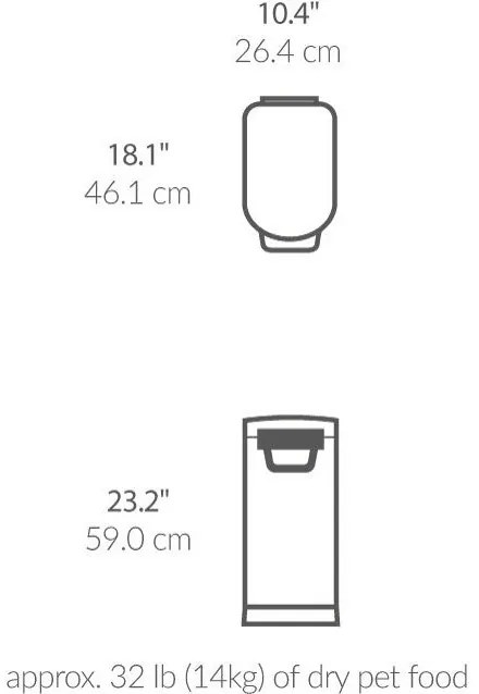 Simplehuman Kontejner na suché krmivo s pojistkou 30 l, černá mat, 30 l