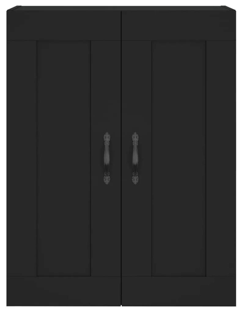 Nástěnné skříňky 2 ks černé kompozitní dřevo,  3198010
