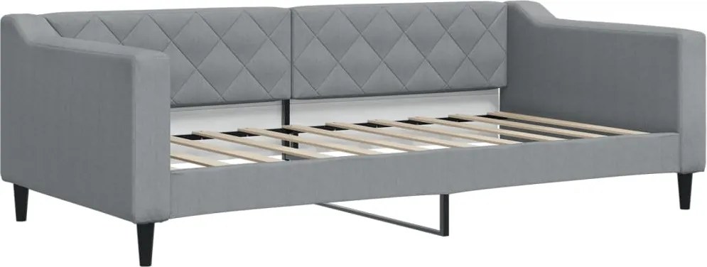Válenda s přistýlkou a zásuvkami světle šedá 90 x 190 cm textil 3197490