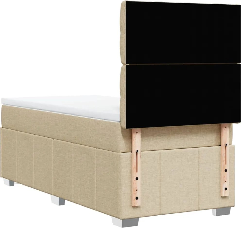 Box spring postel s matrací krémová 80 x 200 cm textil 3291507