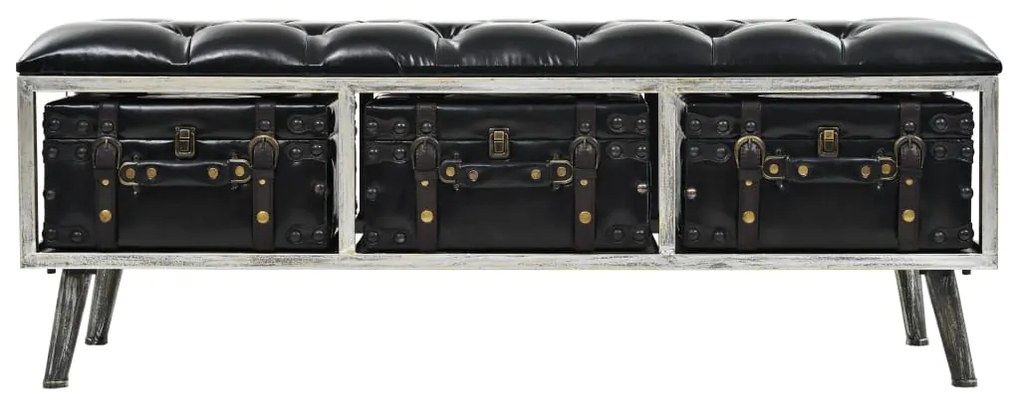 Úložná lavice z MDF a umělé kůže 120 x 41 x 46,5 cm - Default Title