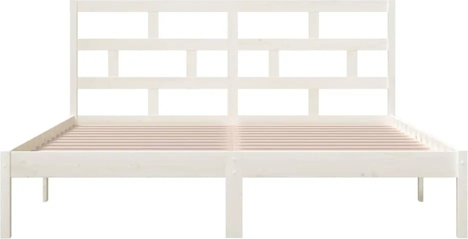 Rám postele bílý 180 x 200 cm Super King masivní dřevo 3101234